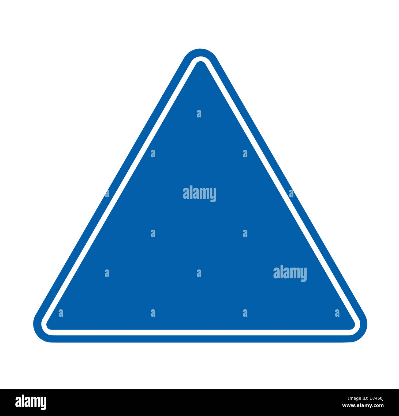 blue triangular road sign balnk fort text Stock Photo - Alamy