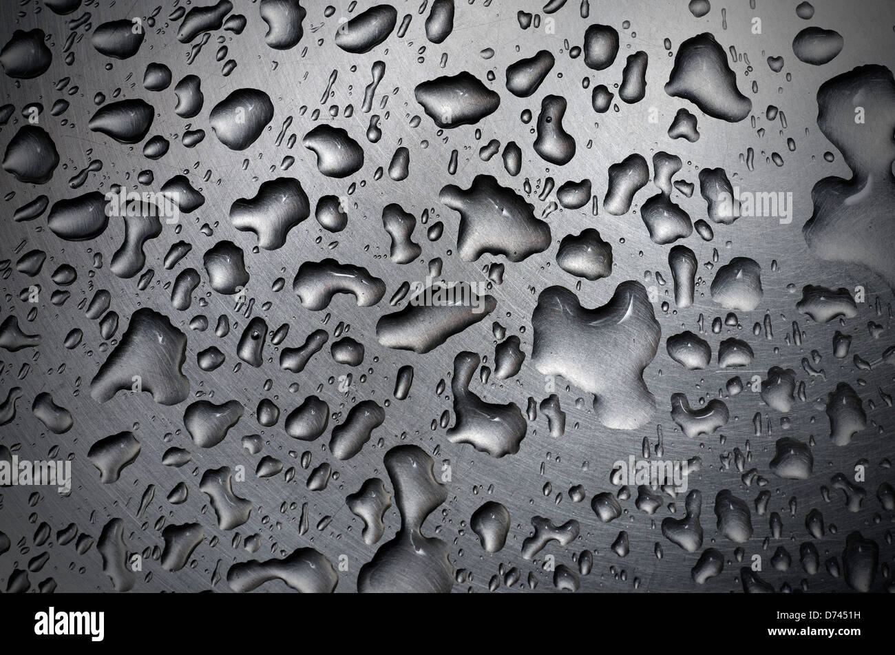 Water drops on a steel surface Stock Photo - Alamy
