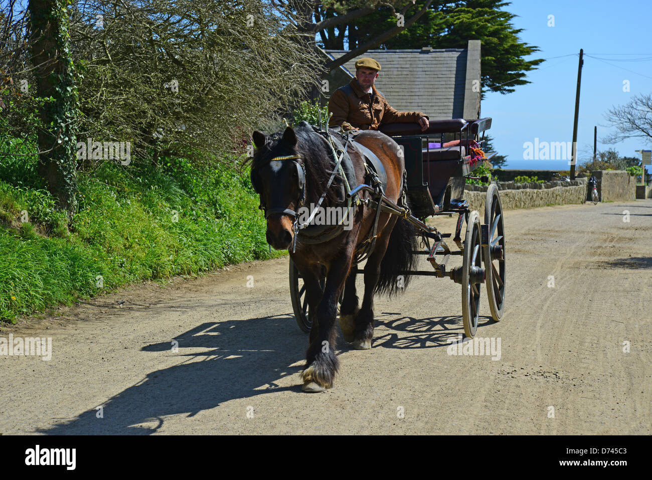Horse-drawn carriage, Greater Sark, Sark, Bailiwick of Guernsey ...