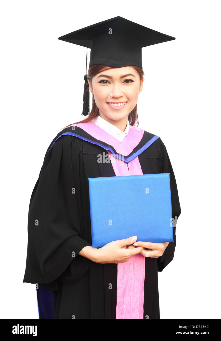 happy beautiful graduation girl holding her diploma Stock Photo - Alamy