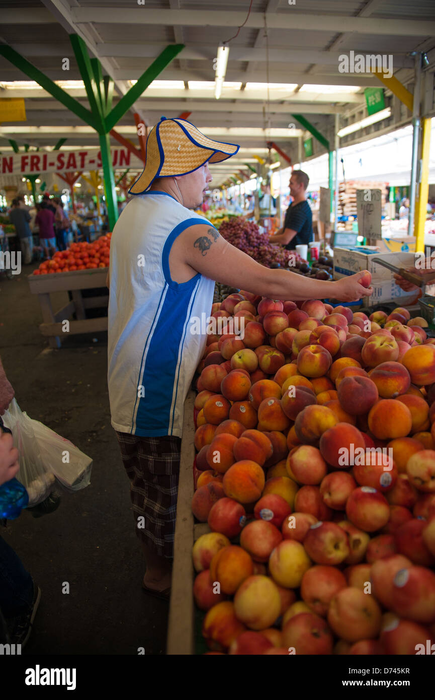 A shopper at Davis Market California Stock Photo - Alamy