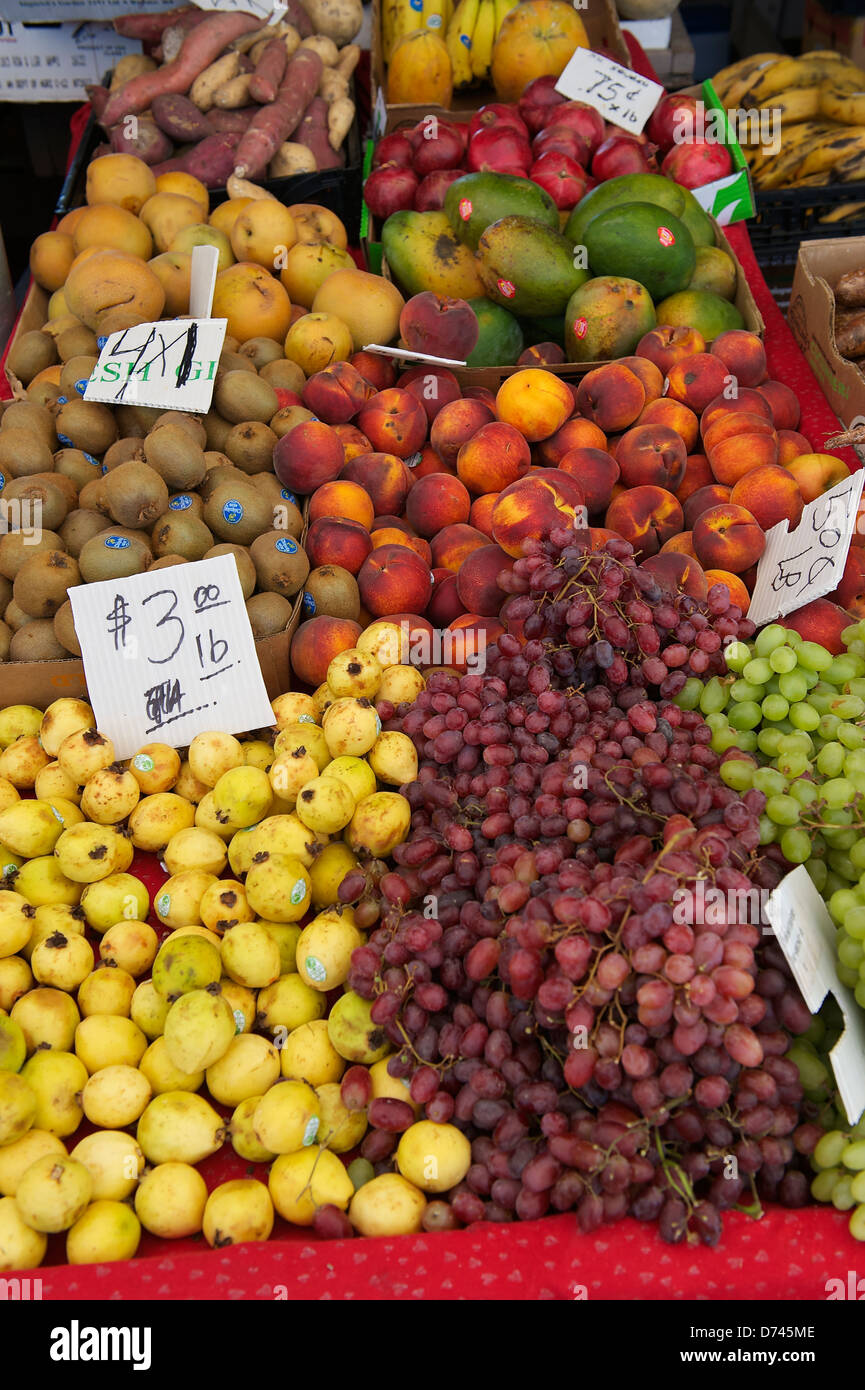 Fruits for sale at Davis Farmers Market, California Stock Photo - Alamy