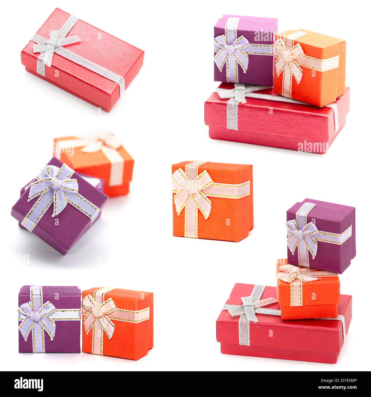 Gift boxes collection isolated on white background Stock Photo - Alamy