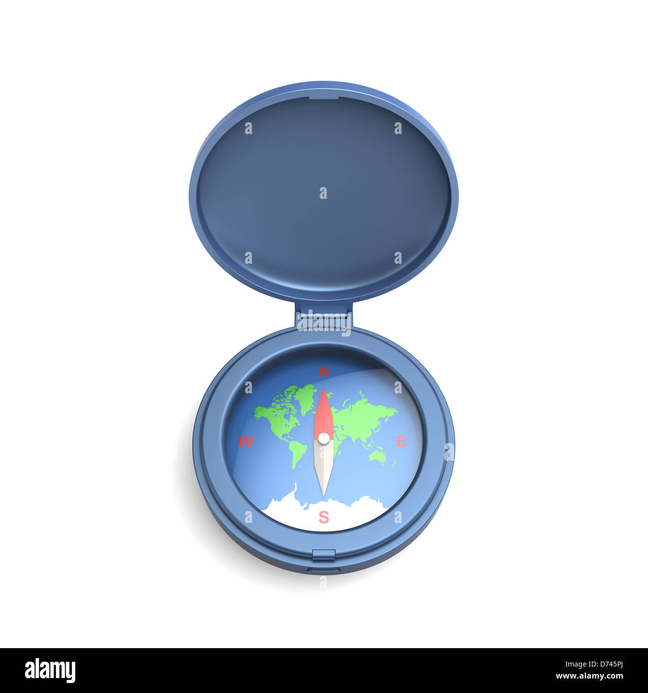3D model of blue compass on white background Stock Photo - Alamy