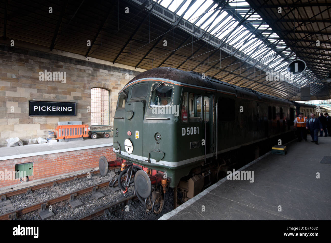 A train at Pickering Station on the North Yorkshire Moors Railway Stock ...