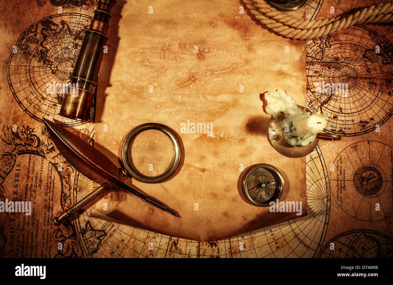 Blank Treasure Map Compass