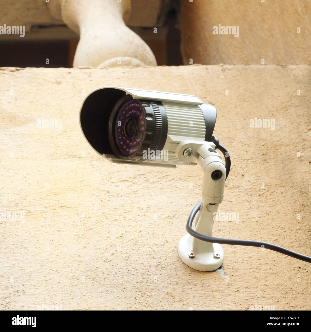 security camera CCTV on the old wall Stock Photo - Alamy