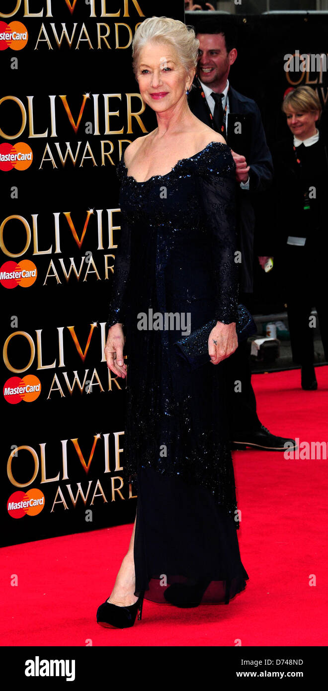 London, UK. 28th April 2013. Dame Helen Mirren attends Olivier Awards ...
