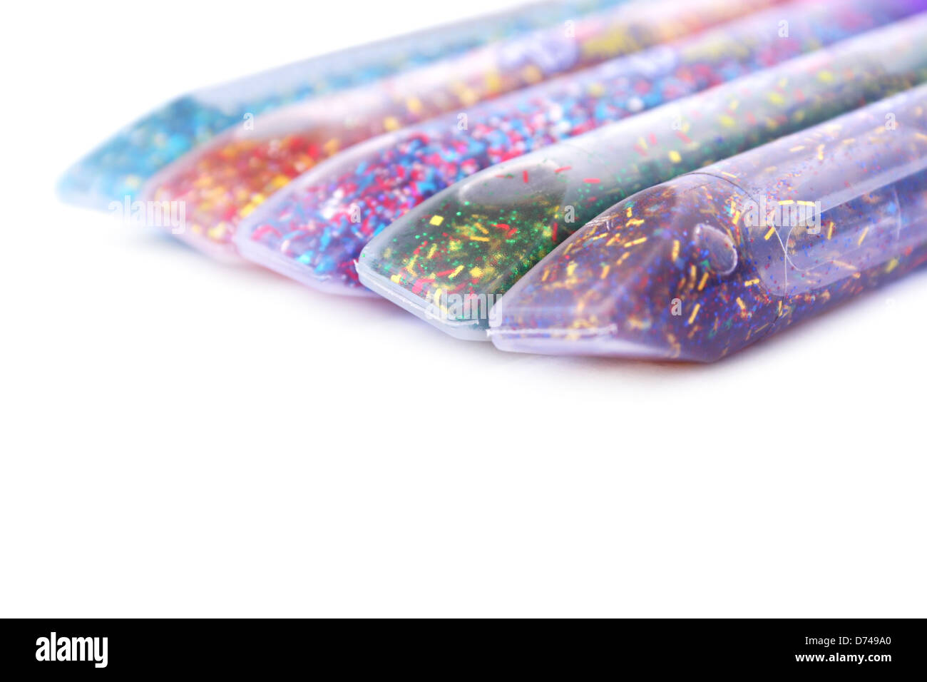 Colorful glitter glue isolated on white background Stock Photo - Alamy