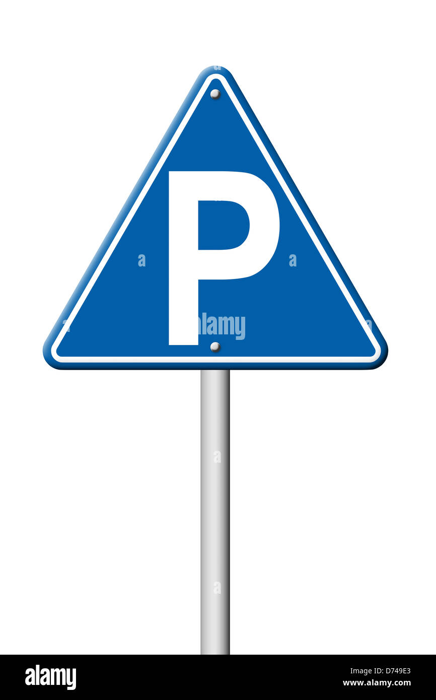 parking sign on white background Stock Photo - Alamy