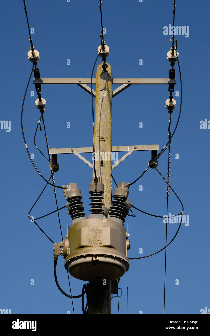 Whipp and Bourne GVR recloser switchgear on rural overhead power lines ...