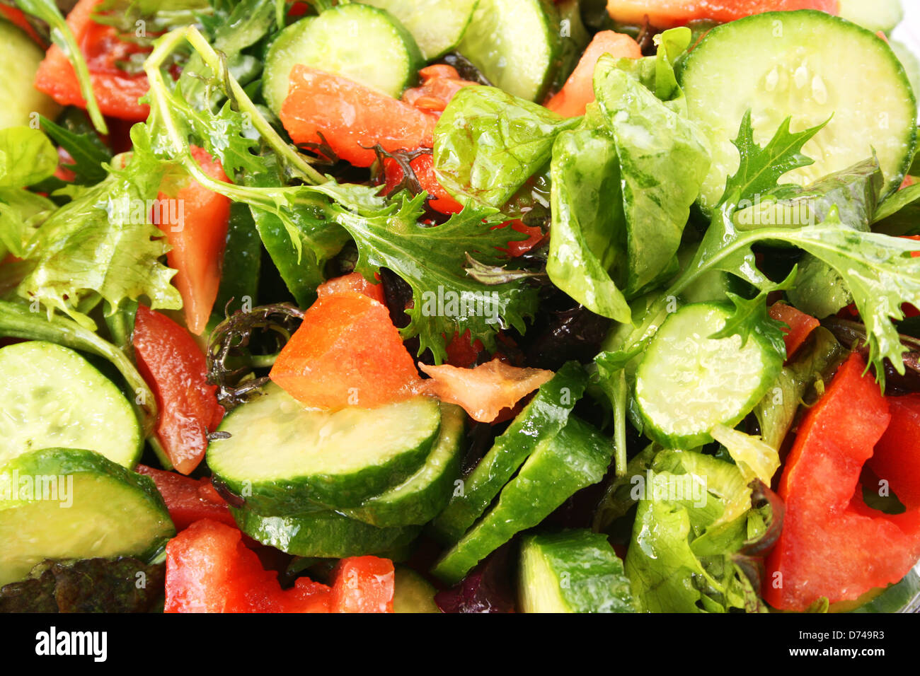 Greek salad close up picture Stock Photo - Alamy