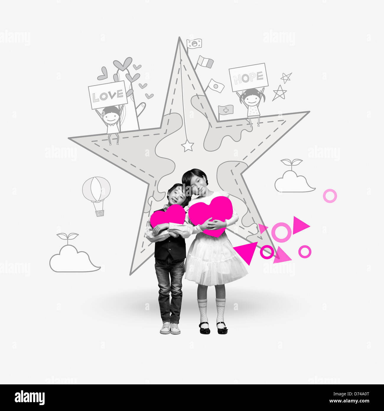 Hugging hearts Cut Out Stock Images & Pictures - Alamy