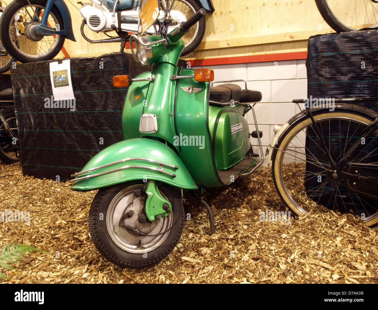This image shows a Zündapp scooter, a German-made vehicle known for its ...