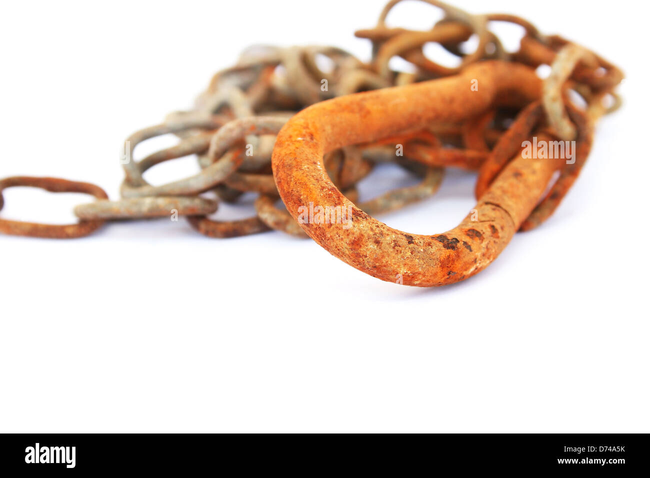Rusty chain isolated on white background Stock Photo - Alamy
