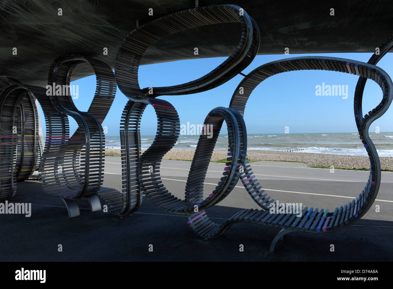 The Long Bench, Littlehampton, West Sussex, England Stock Photo - Alamy