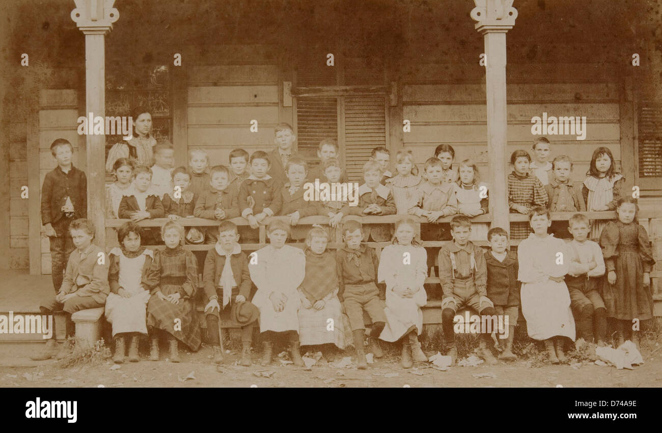 A historical photograph of a group of American school children from ...