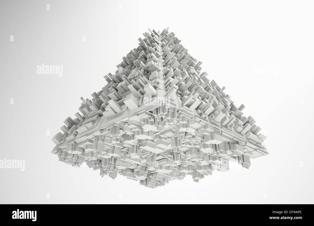 a 3d pyramid shape filled with buildings Stock Photo - Alamy
