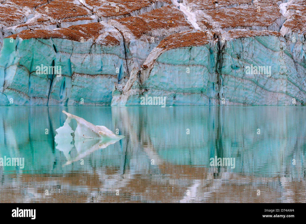 Small iceberg floating in a lake, Edith Cavell Glacier, Jasper, Alberta ...