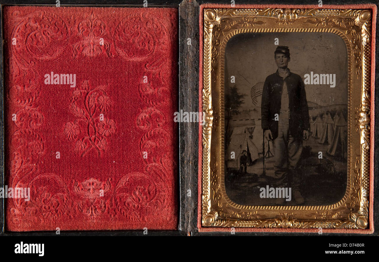A portrait of a Civil War soldier from 1863, captured in a tintype ...