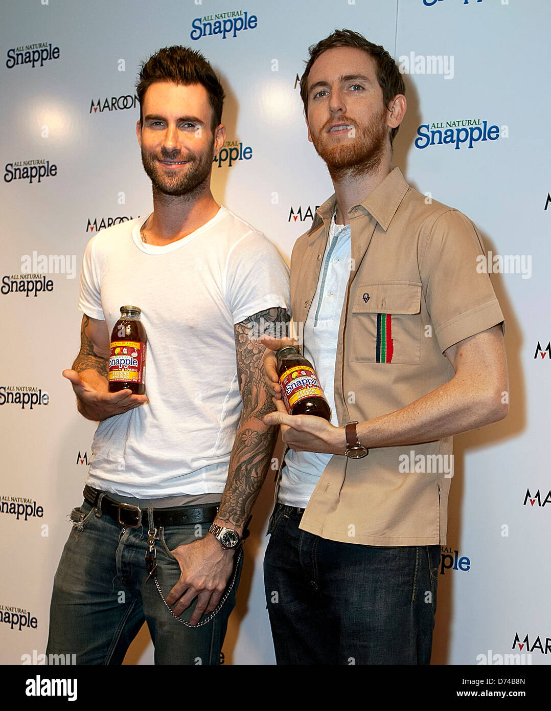 Adam Levine and Jesse Carmichael Snapple and Maroon 5 launch the new ...