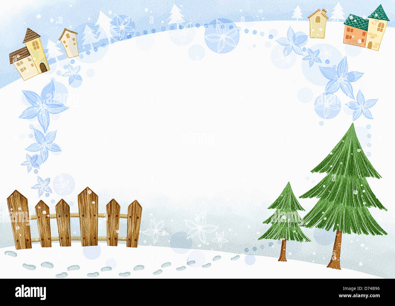 illustration memo template featuring snow hill Stock Photo - Alamy