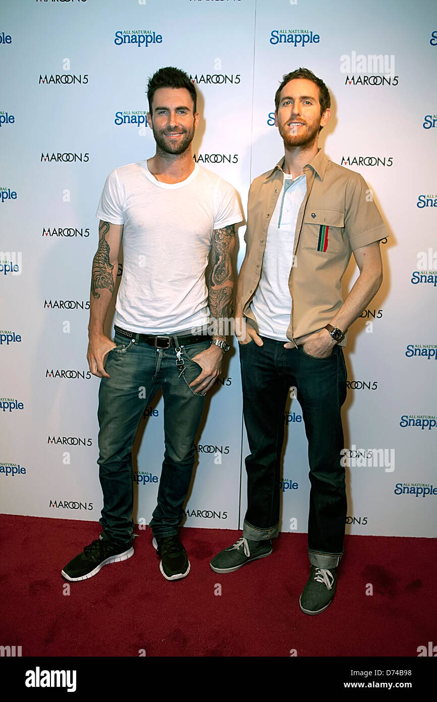 Adam Levine and Jesse Carmichael Snapple and Maroon 5 launch the new ...