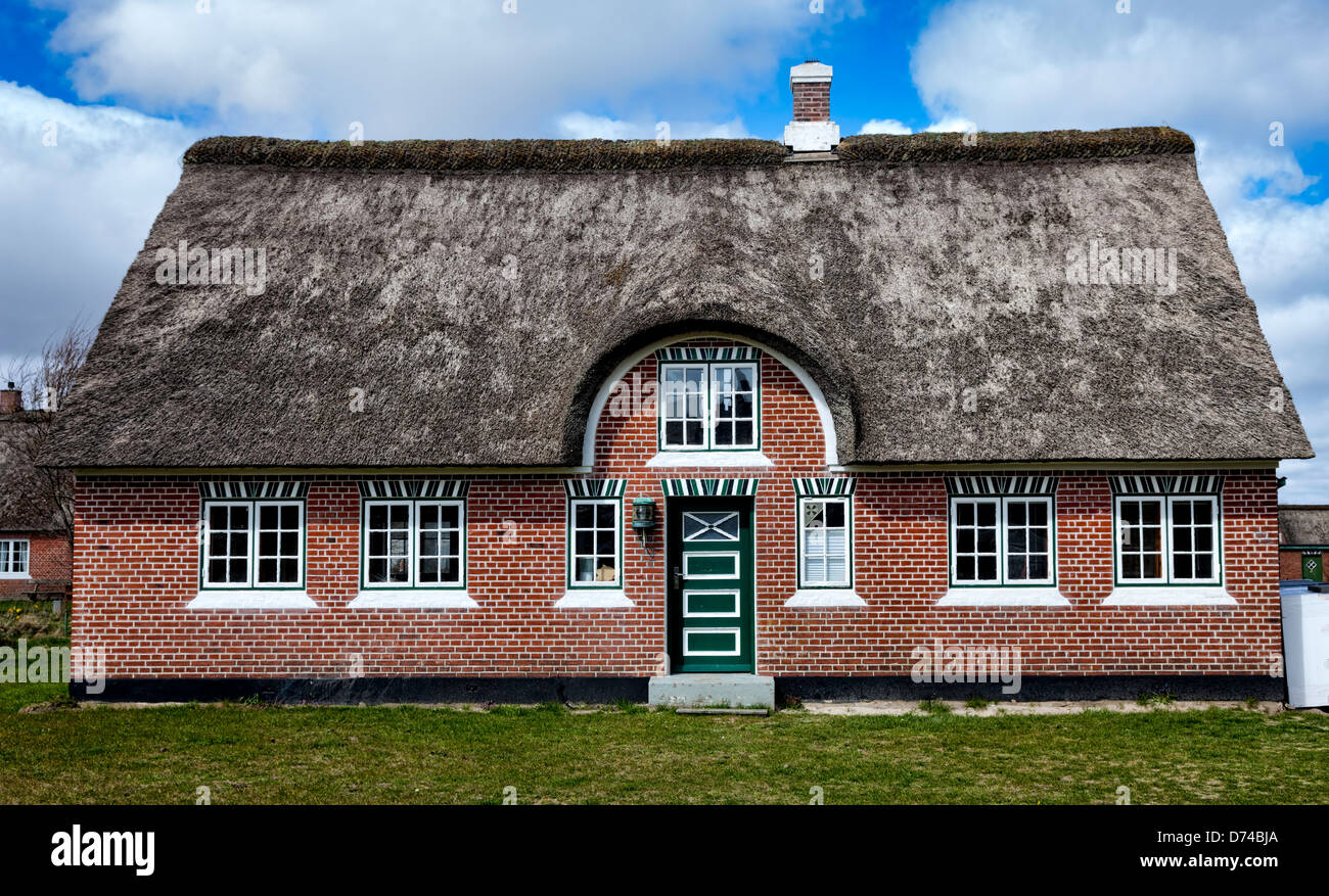 Traditional house in Sonderho on the danish island Fanoe Stock Photo ...