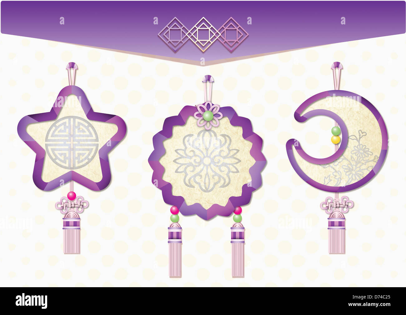 purple norigae in different shape and design Stock Photo - Alamy