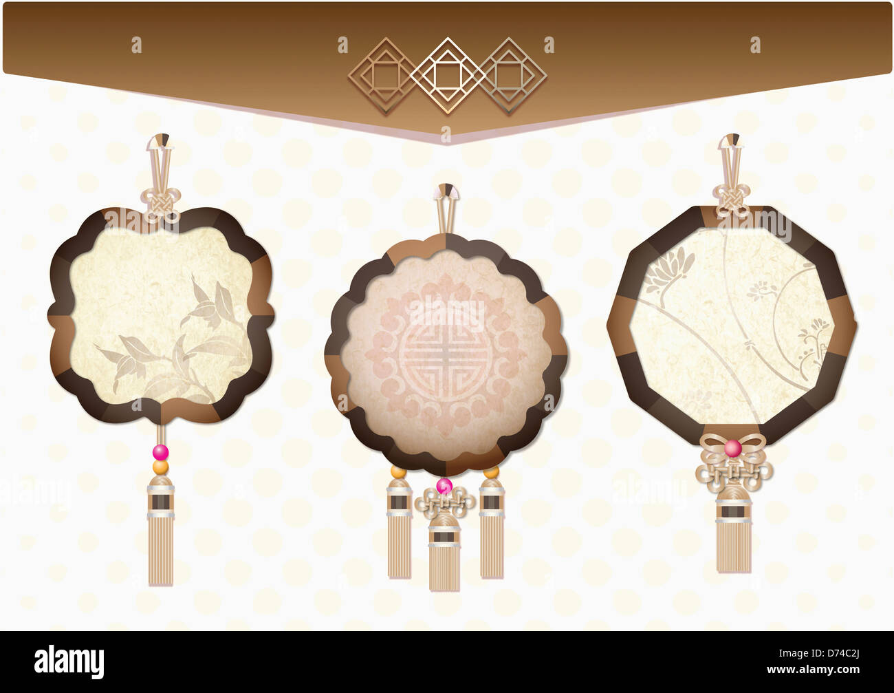 brown norigae in different shape and design Stock Photo - Alamy