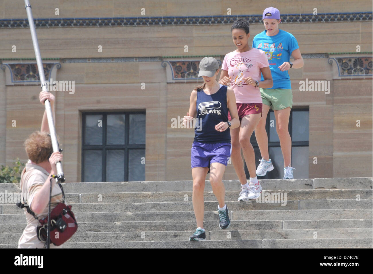 Sarah Megan Thomas James Van Der Beek is seen on the set of his new ...