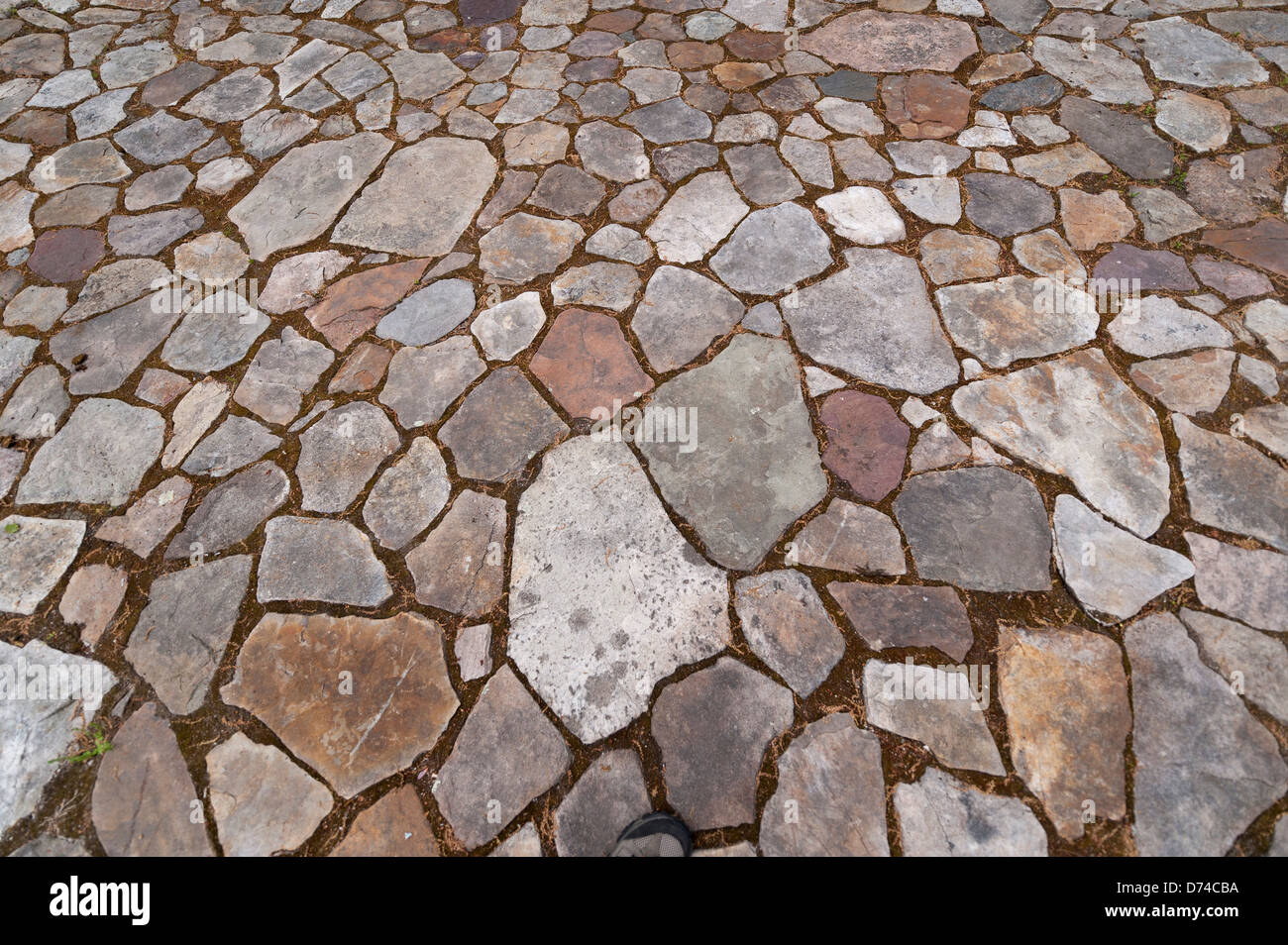Cut stone patio Stock Photo - Alamy