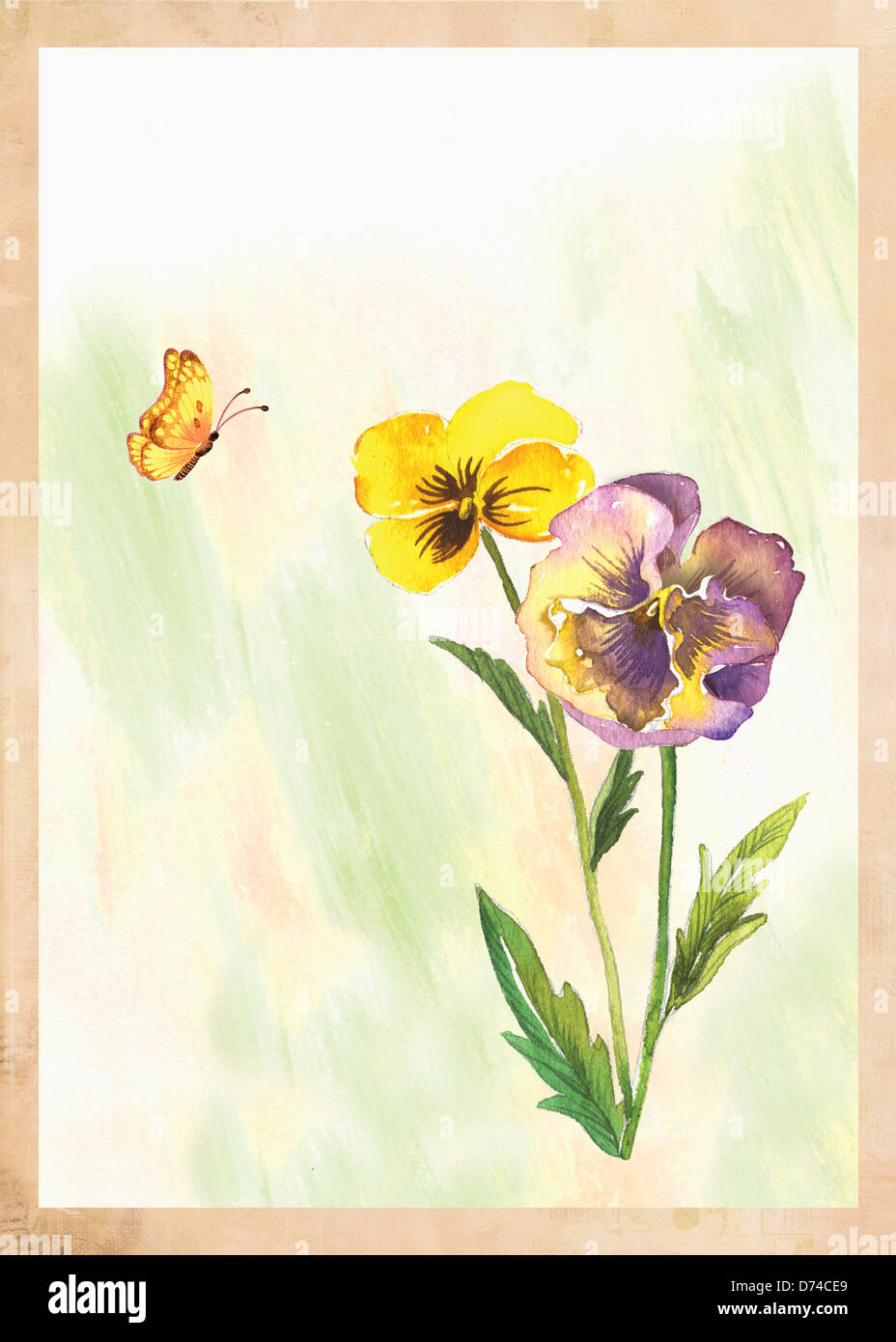 illustration of card front page featuring flower Stock Photo - Alamy