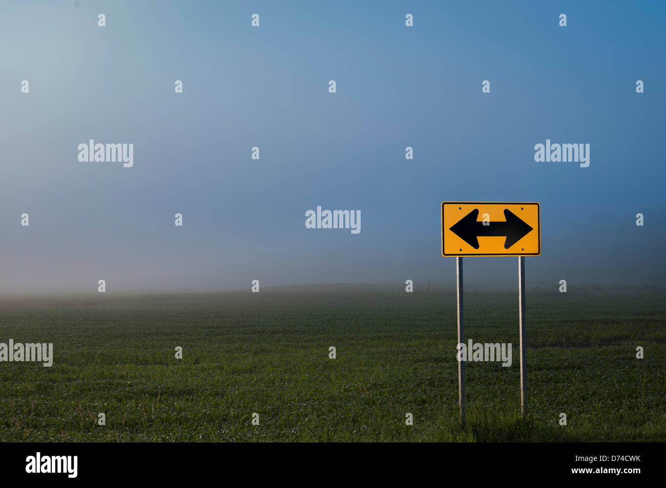 Directional sign in a corn field, Stowe, Vermont, USA Stock Photo - Alamy