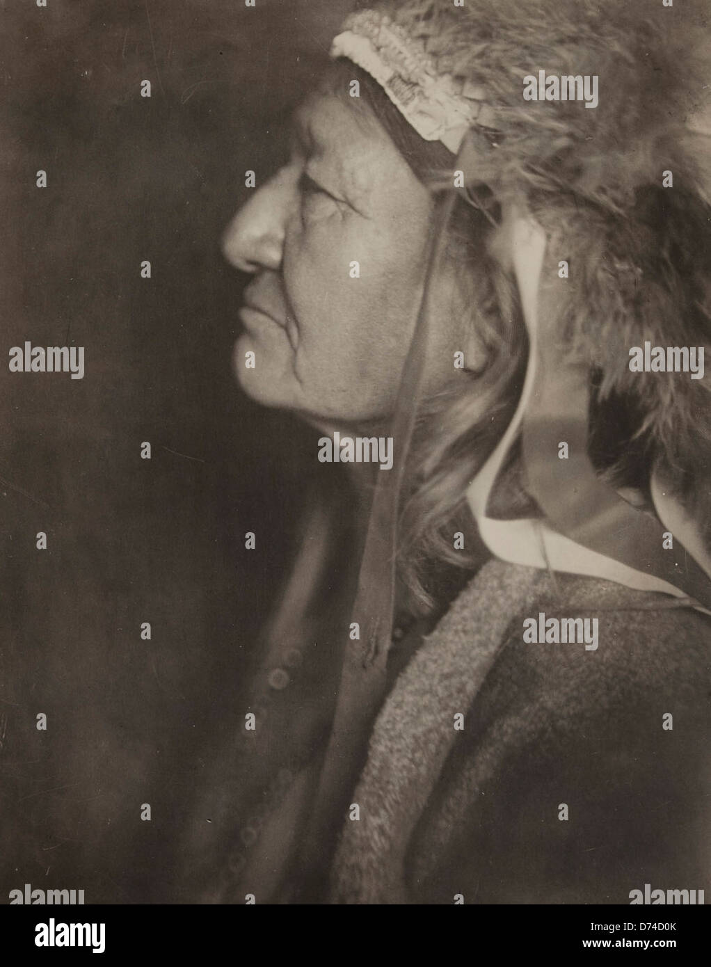 A portrait of Two Moons, a Cheyenne leader, captured in 1910 by Richard ...