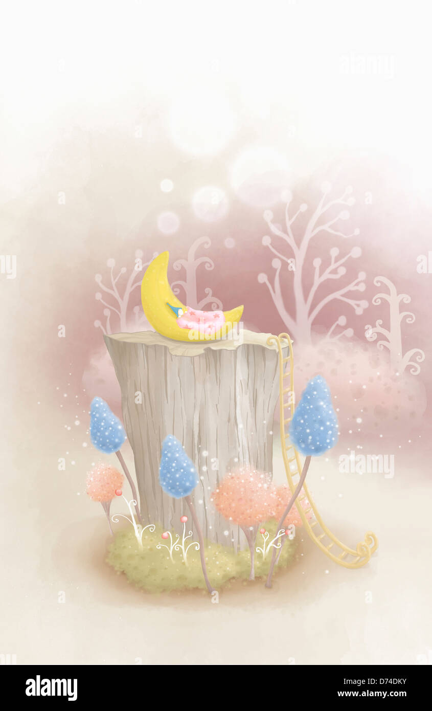 illustration of magical land Stock Photo - Alamy