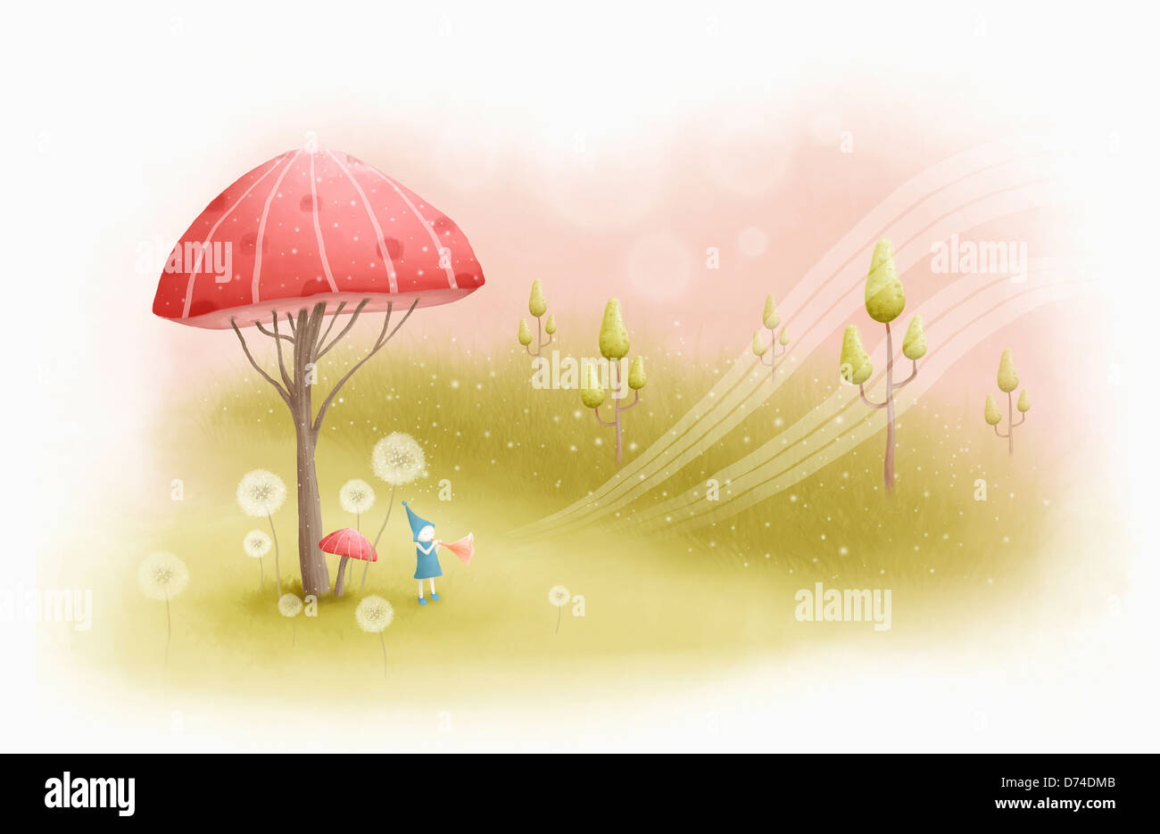 illustration of magical land Stock Photo - Alamy