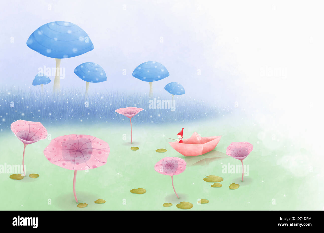 illustration of magical land Stock Photo - Alamy