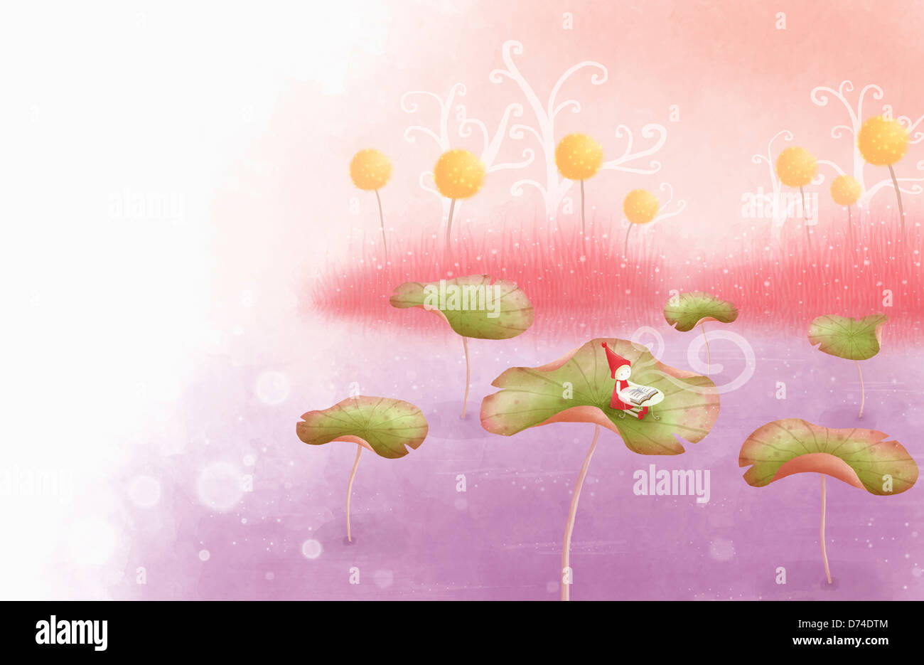 illustration of magical land Stock Photo - Alamy