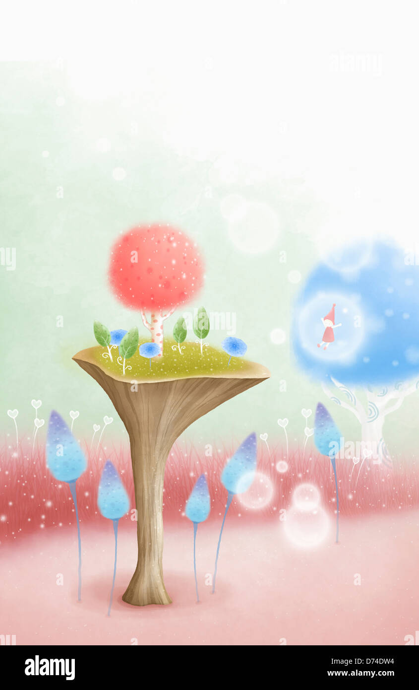 illustration of magical land Stock Photo - Alamy