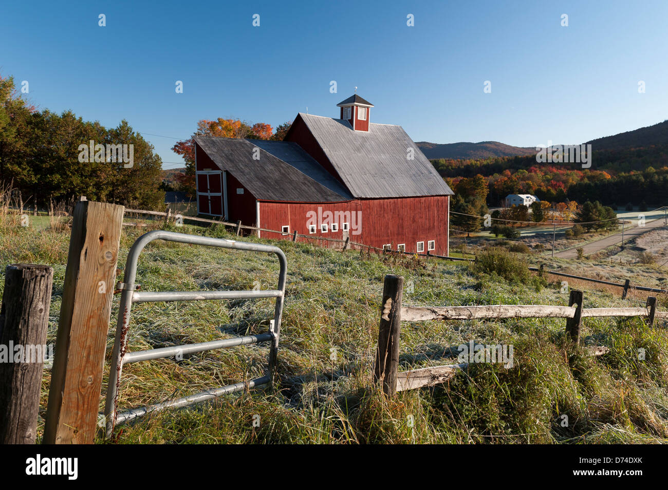 USA, Vermont, Stowe, Red barn during fall foliage Stock Photo - Alamy