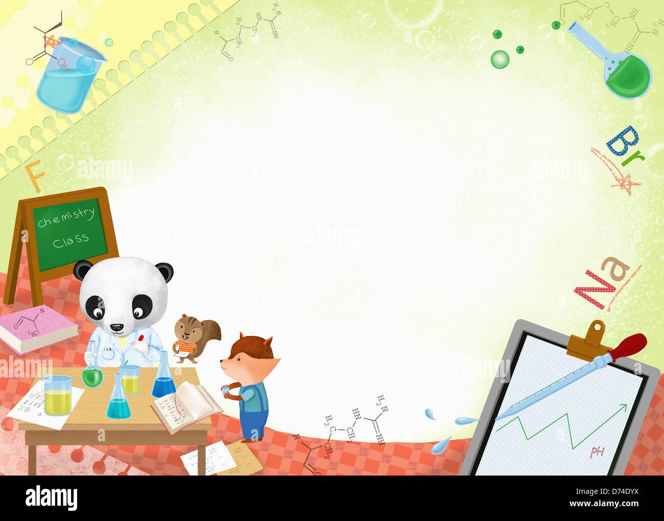 illustration memo template of science class Stock Photo - Alamy