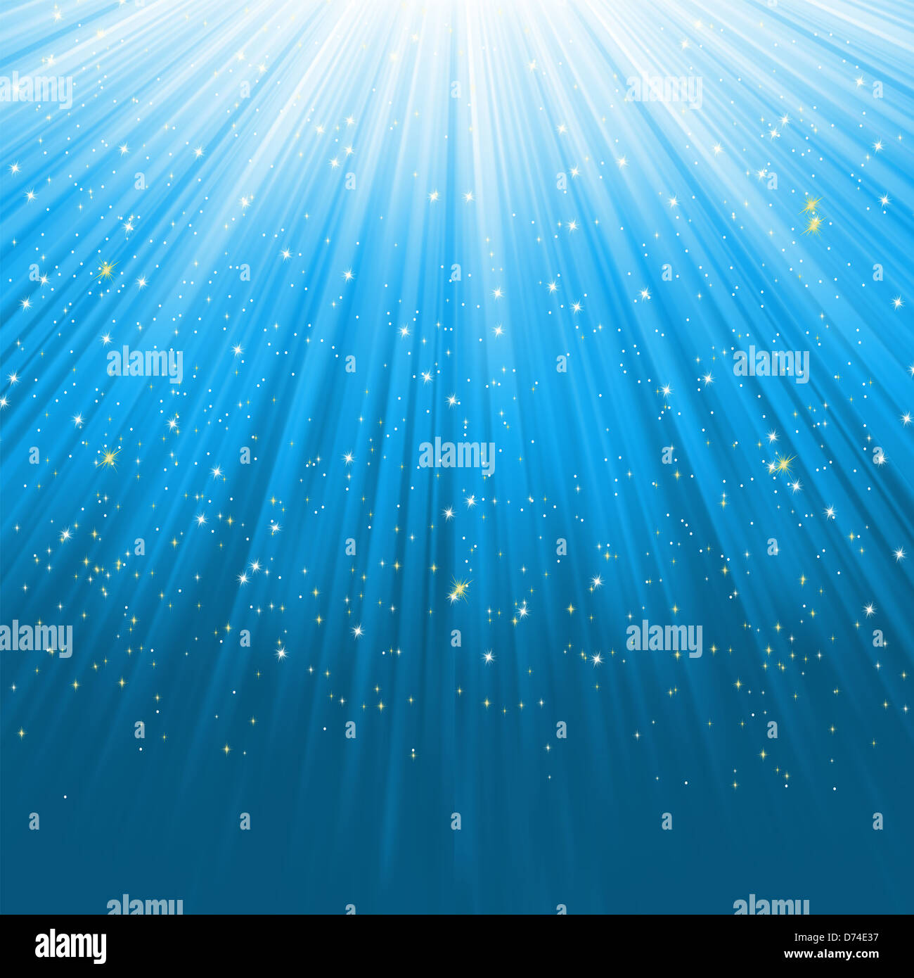 Blue light burst with stars Stock Photo - Alamy