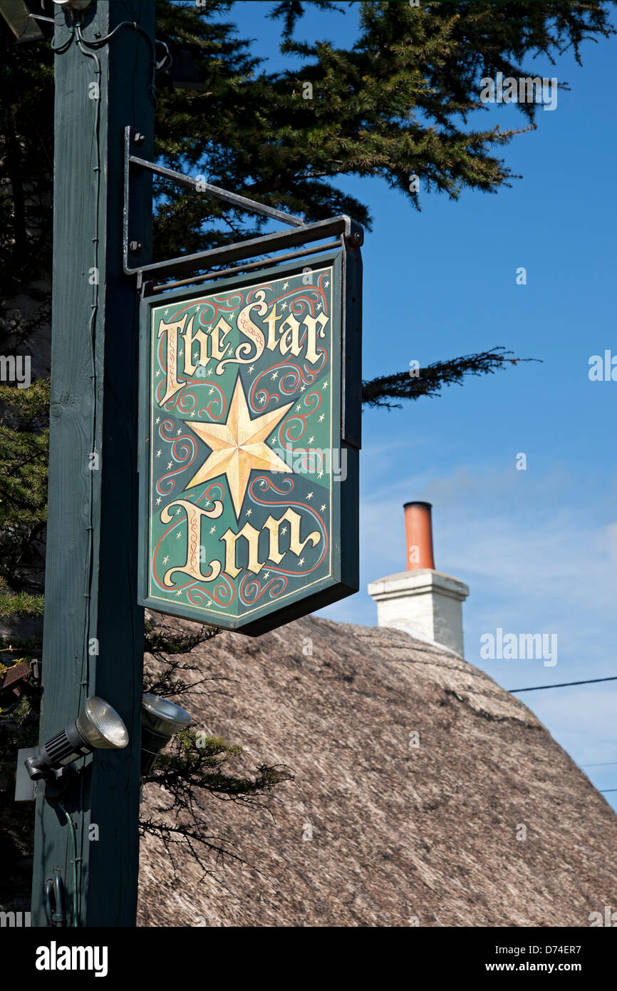 Close up of The Star Inn pub sign Harome near Helmsley North Yorkshire ...