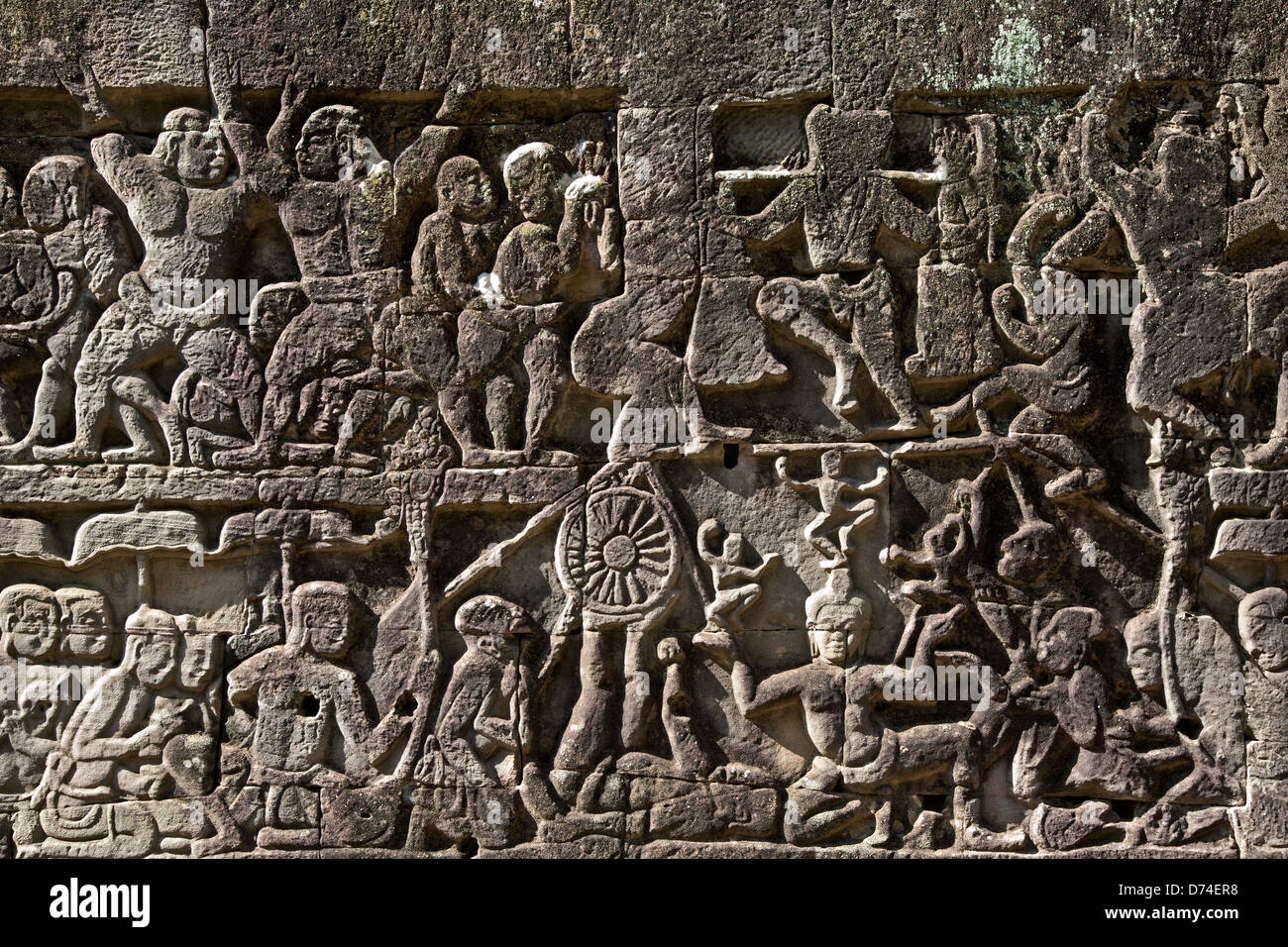 Bas-relief carvings. Bayon temple. Angkor. Cambodia Stock Photo - Alamy