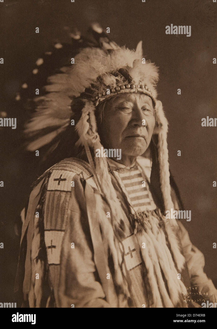 A portrait of Crazy Head, a Cheyenne Native American, captured by the ...
