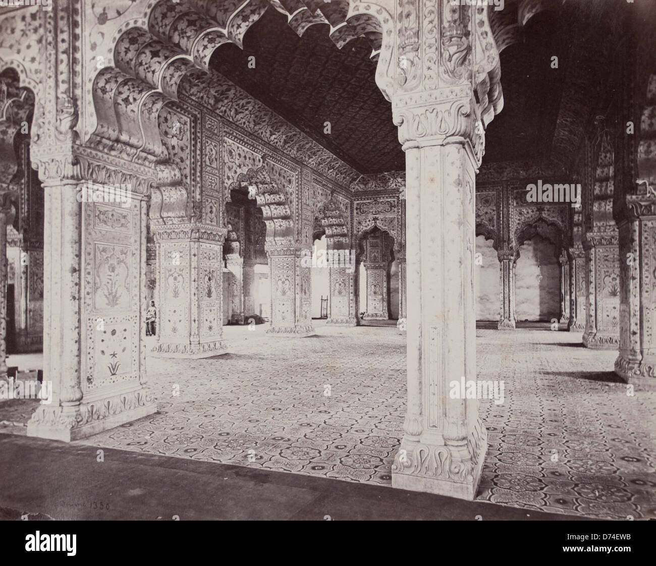 The photograph showcases the ornate interior of the Dewan-i-Kass Palace ...