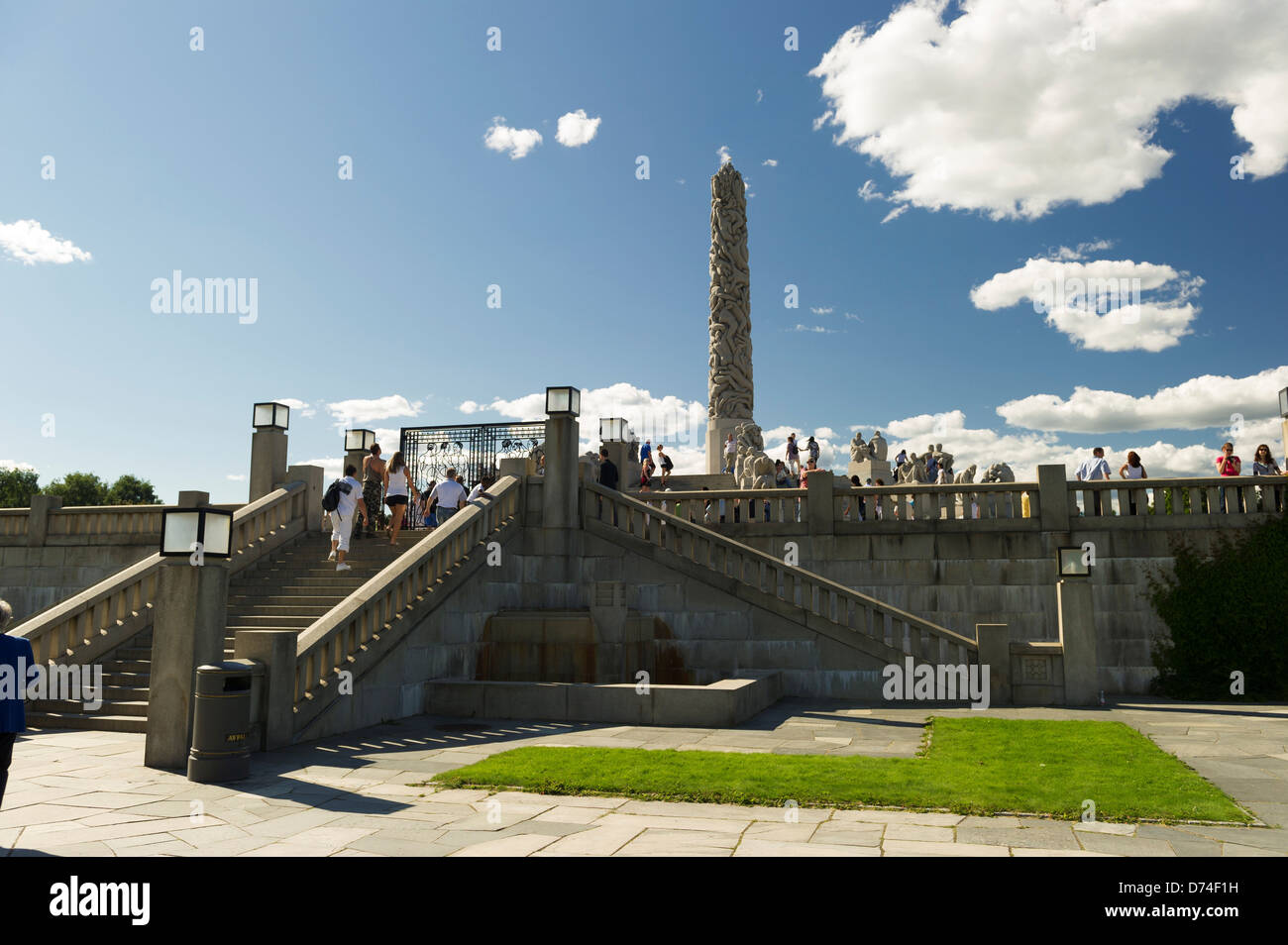 Norway, Oslo, Frogner Park, Vigland Sculpture Arrangement, Tourists ...