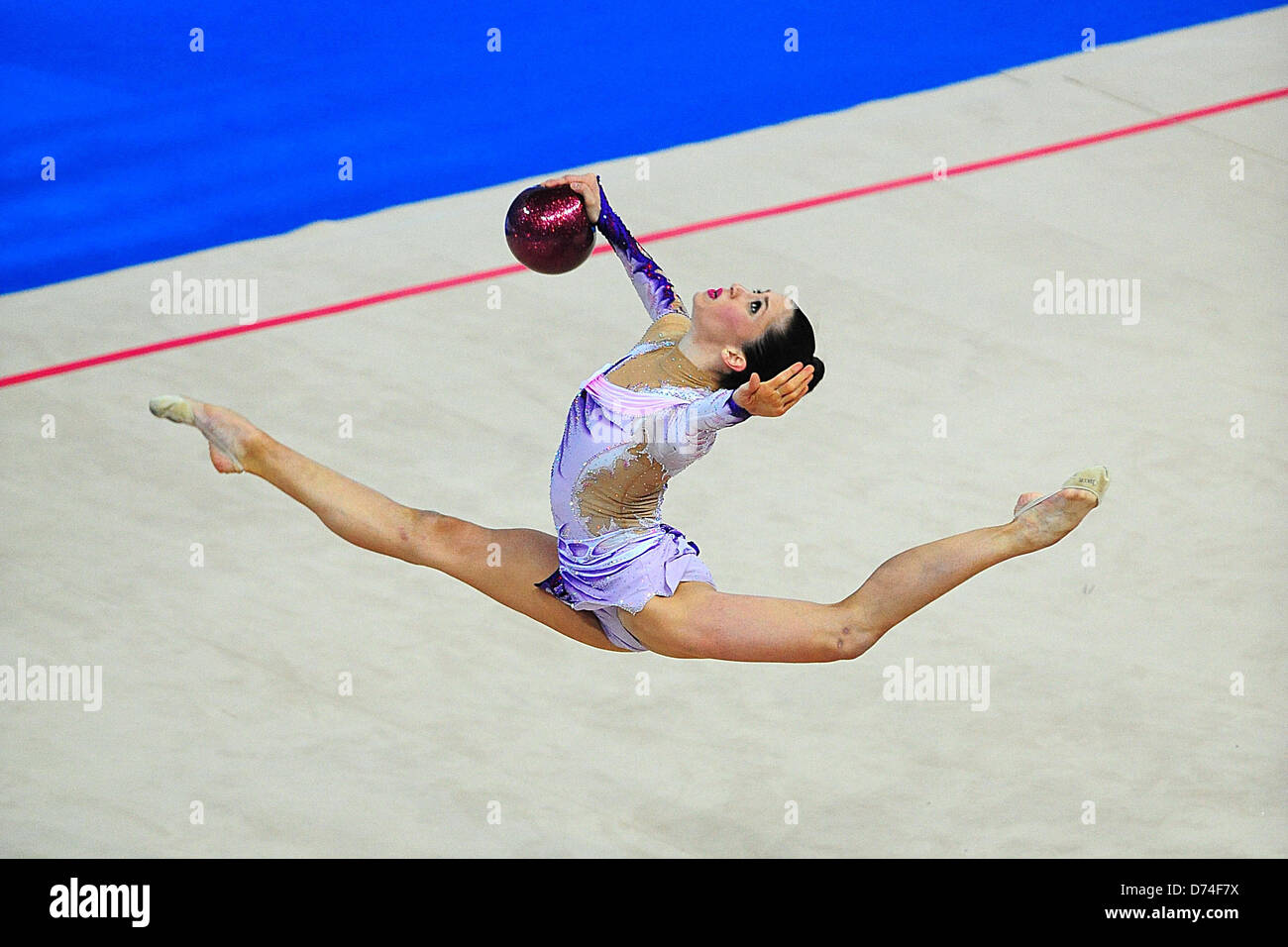 28.04.2013 Pesaro, Italy. Neta Rivkin of Israel, winner of the bronze ...