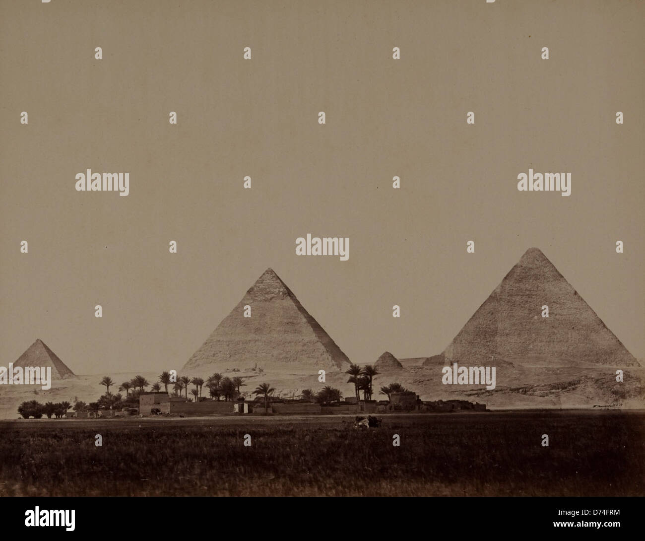 A general view of the Pyramids of Giza, including the Great Pyramid of ...